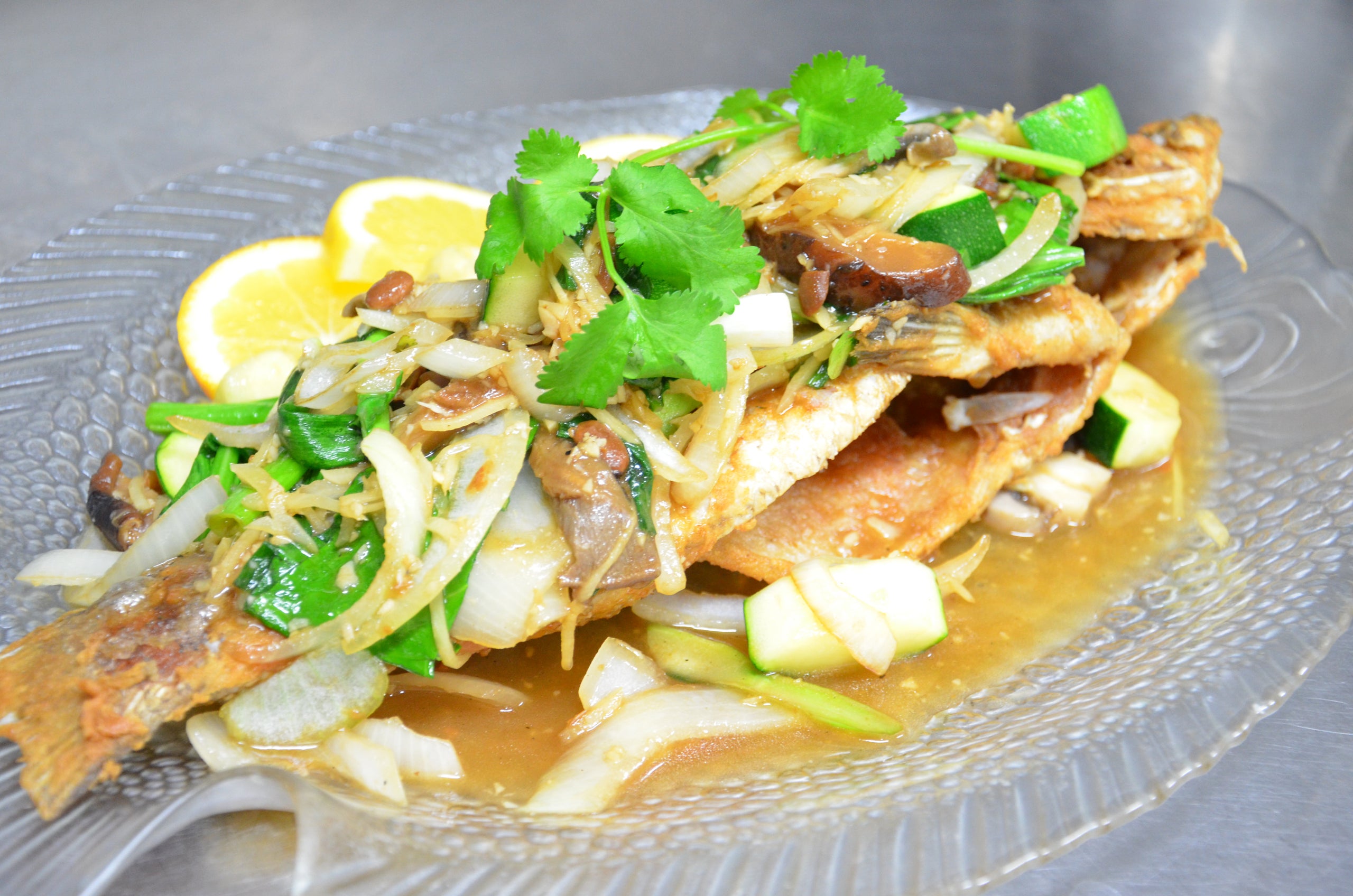Whole Fish Pla Jian (Ginger) | Thai Ayuthaya Restaurant Chermside